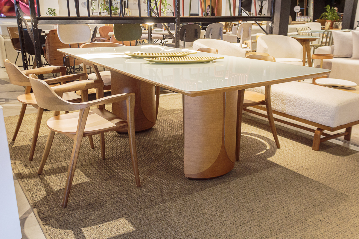 MESA DE JANTAR 2,20X1,10 AMÊNDOA E BRANCO 26308